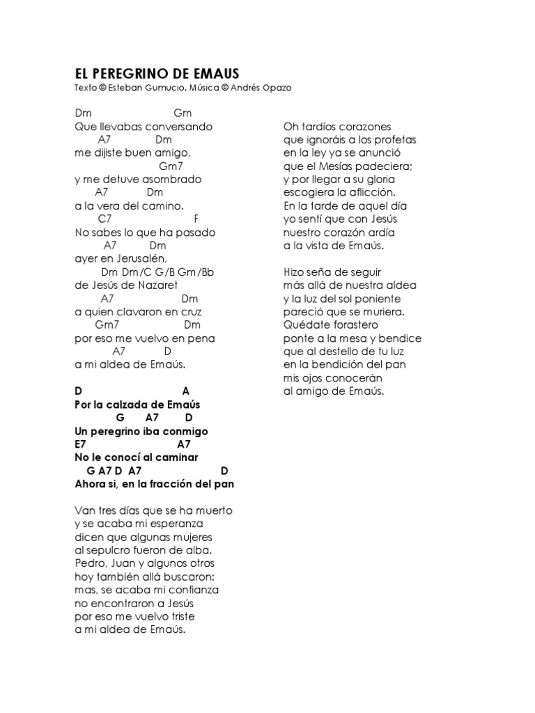 El Peregrino de Emaús ACORDES | PDF