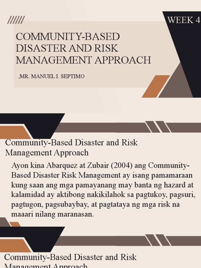 W4-Community-Based Disaster and Risk Management Approach | PDF