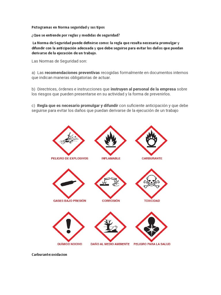 Pictogramas en Norma Seguridad y Sus Tipos | PDF
