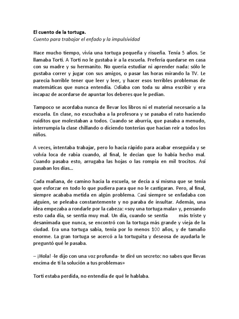 El Cuento de La Tortuga | PDF