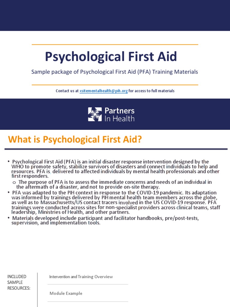 PFA Sample Training Materials | PDF | Career & Growth