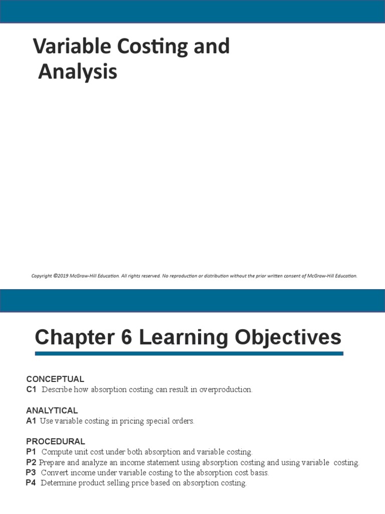 Chapter 6 Variable Costing and Analysis | PDF | Net Income | Cost Of Goods Sold