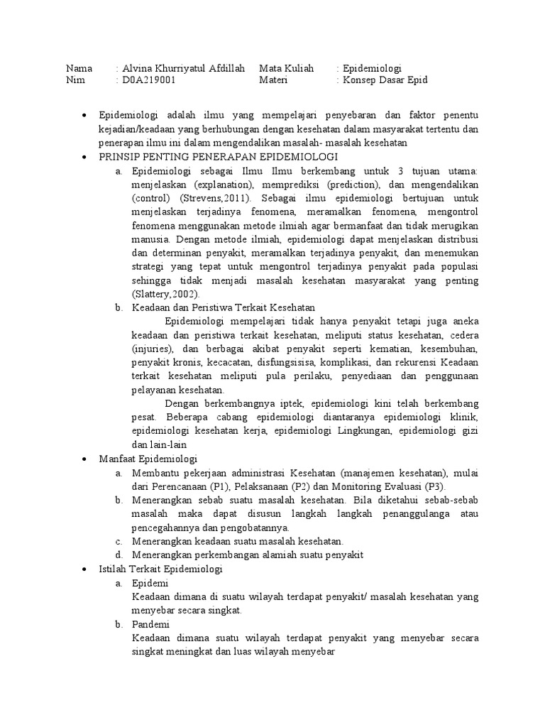 Resume Konsep Dasar Epid | PDF