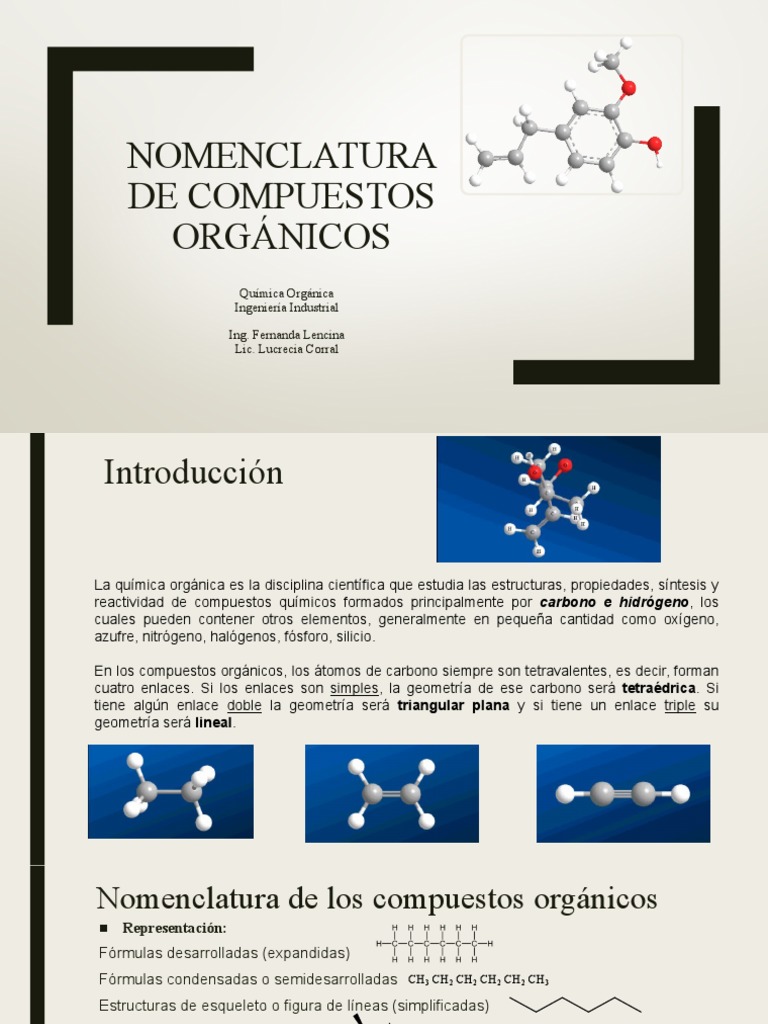 NOMENCLATURA DE COMPUESTOS ORGÁNICOS Parte 1 2023 | PDF | Alqueno | Compuestos orgánicos
