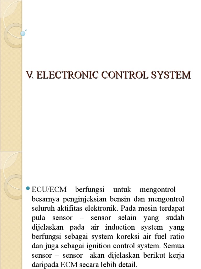 Electronic Control System | PDF