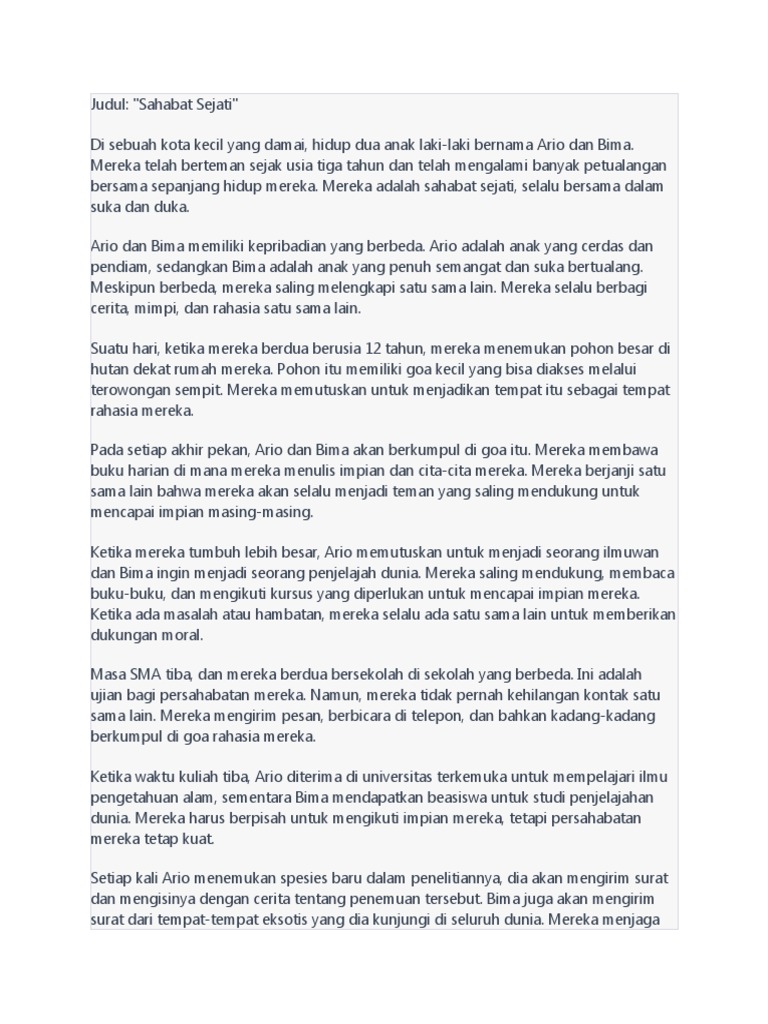 Cerpen sahabat sejati selamanya | PDF