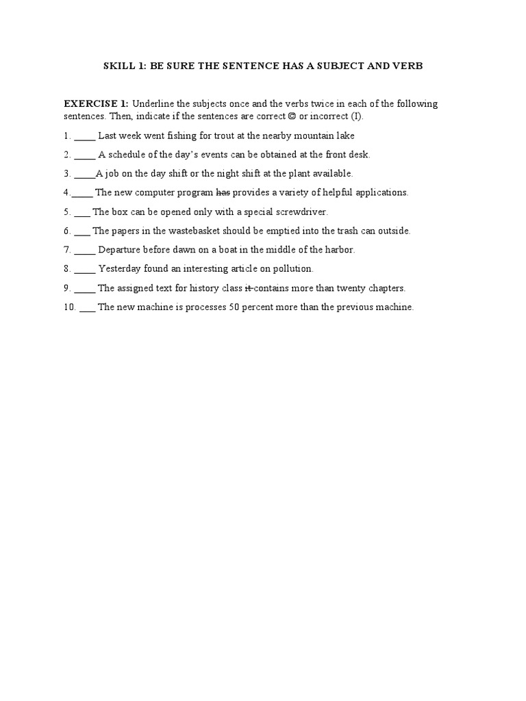 Skill 1-5 Structure Exercise | PDF | Preposition And Postposition | Verb