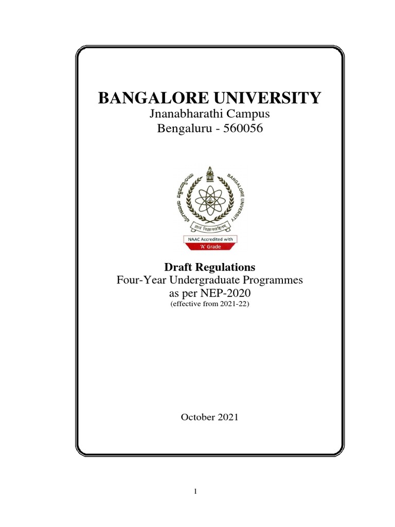 NEP 2020: Four-Year UG Program Regulations | PDF | Academic Degree ...