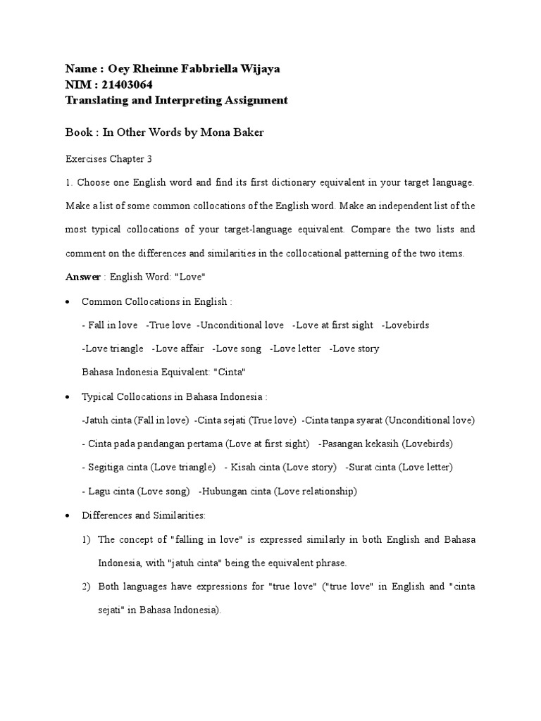 Translating & Interpreting Exercise | PDF | Grammatical Gender | Idiom