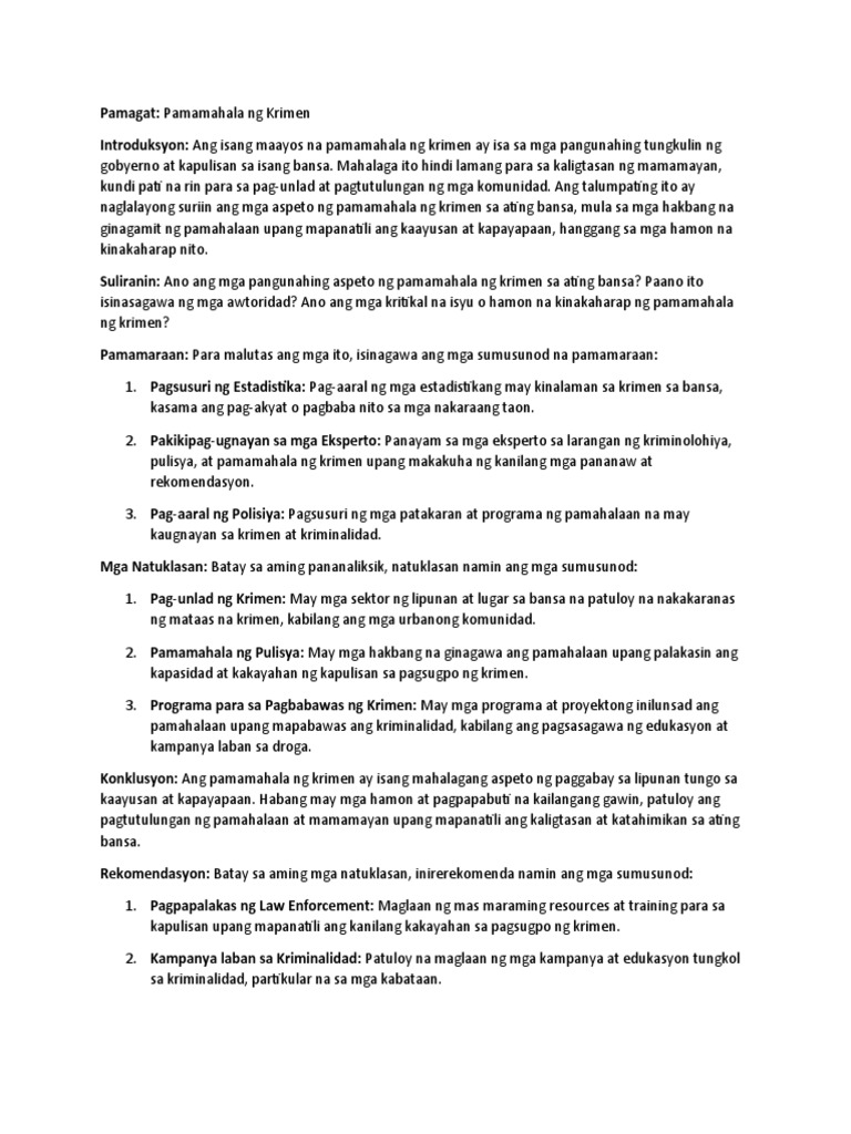 Datos o Pananaliksik Sa Pamamahala NG Krimen | PDF