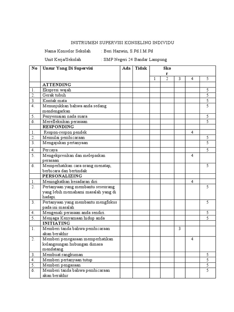 Kel 8 Tabel Konseling Individu | PDF
