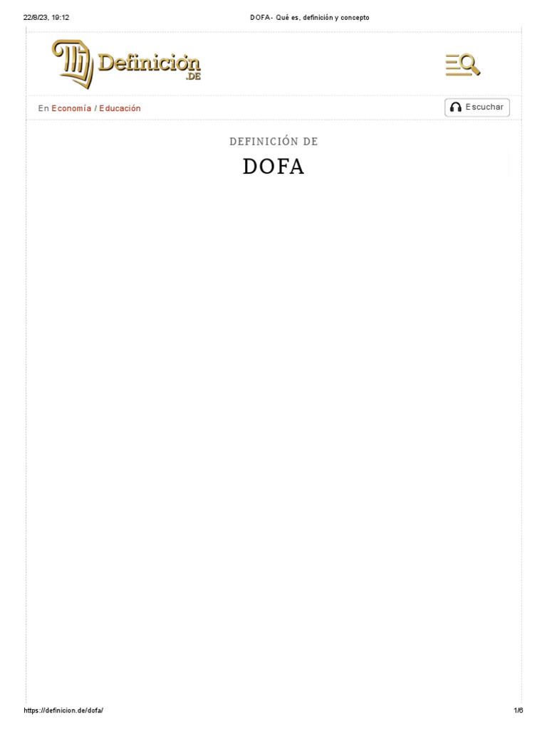 DOFA - Qué Es, Definición y Concepto | PDF