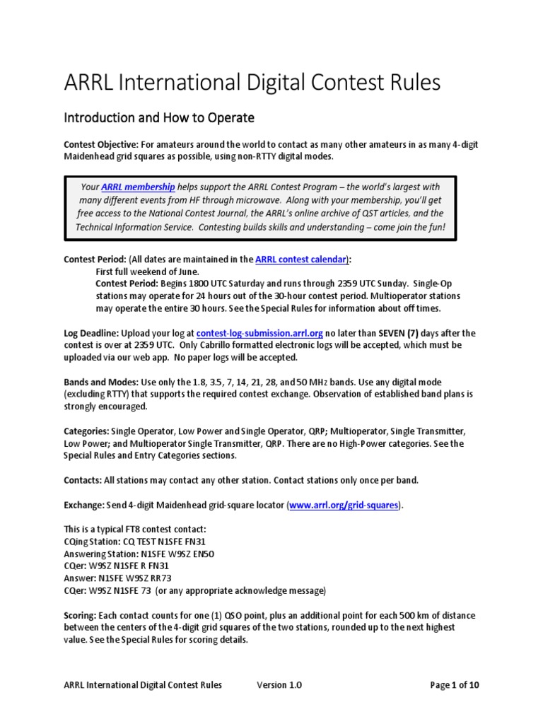 Digital Rules ARRL | PDF