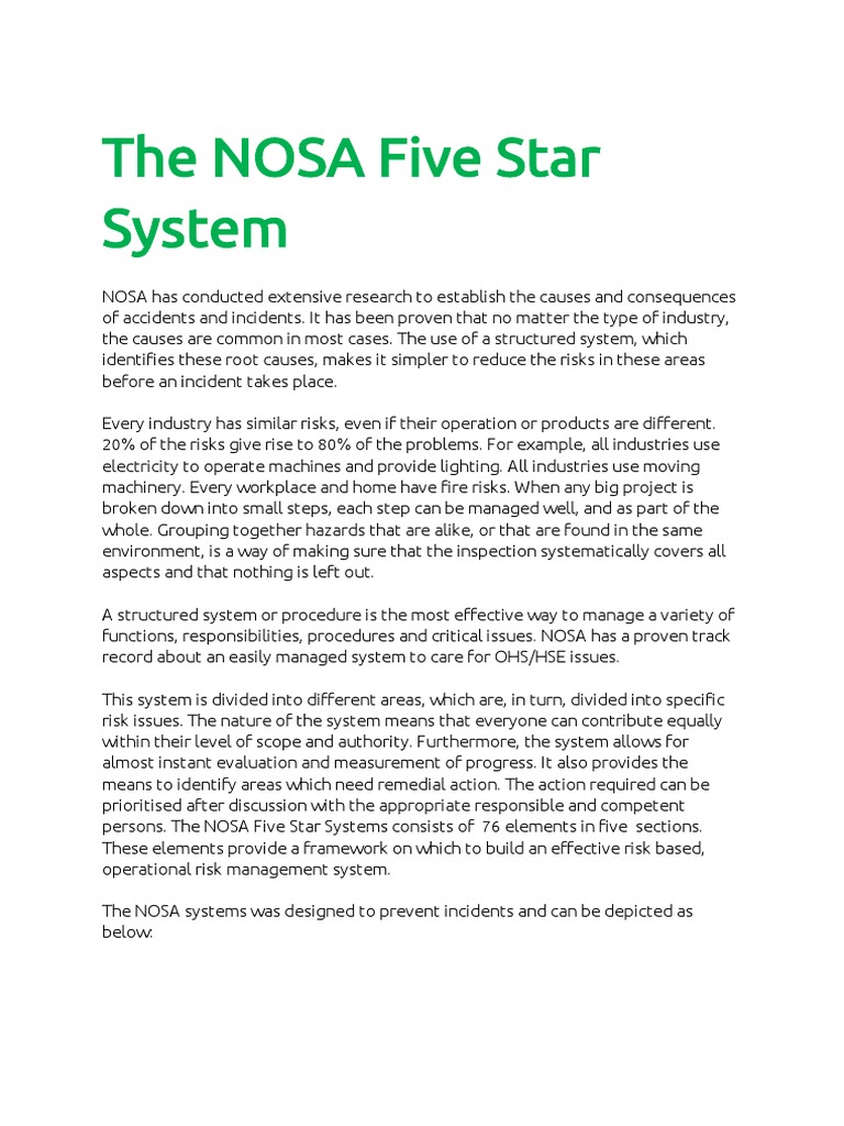 Module 1 The Nosa Integrated 5 Star System | PDF | Risk | Business