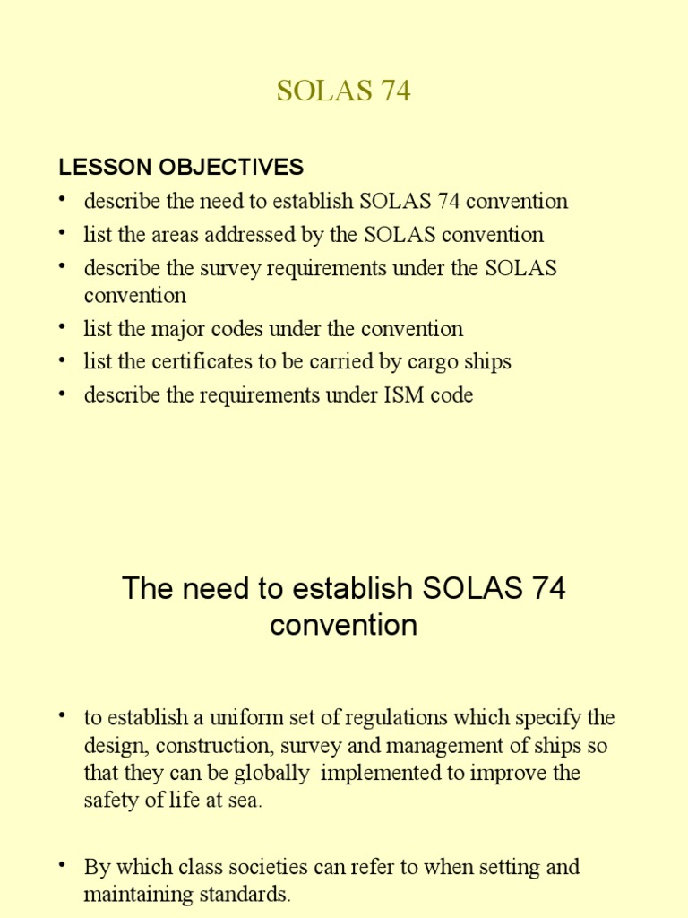 Solas 74 | PDF | Ships | Safety