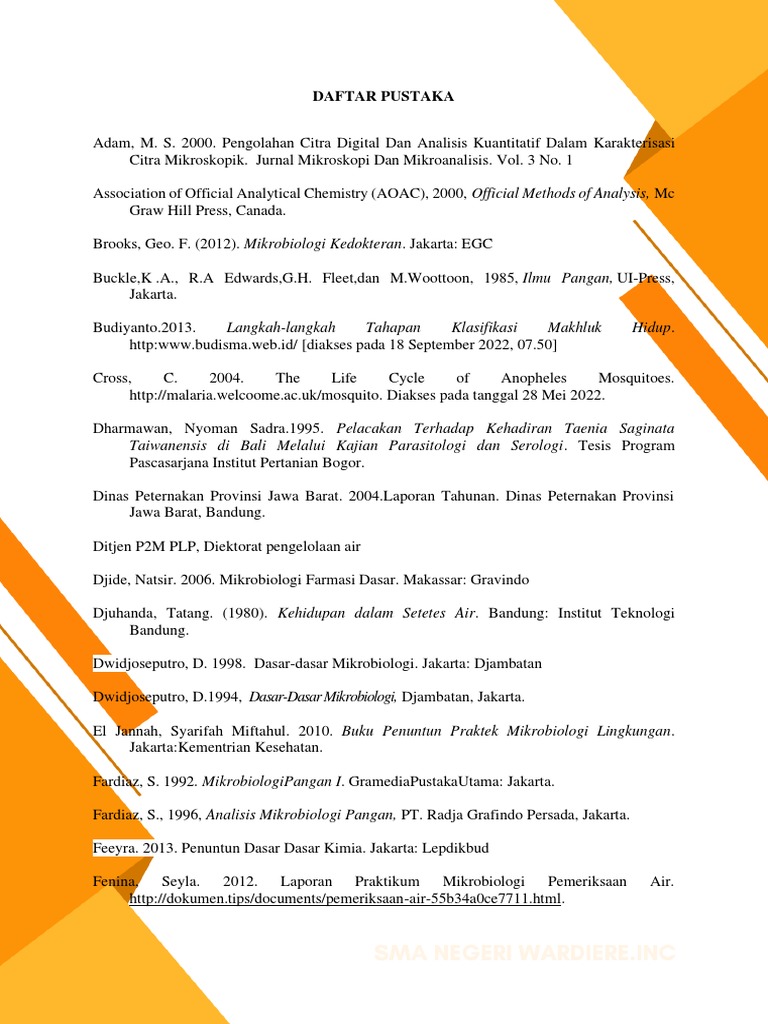 Format Daftar Pustaka Mikrobiologi | PDF | Sains & Matematika