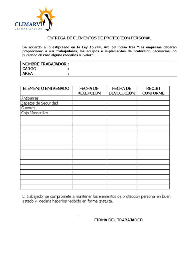 Entrega de EPP | PDF