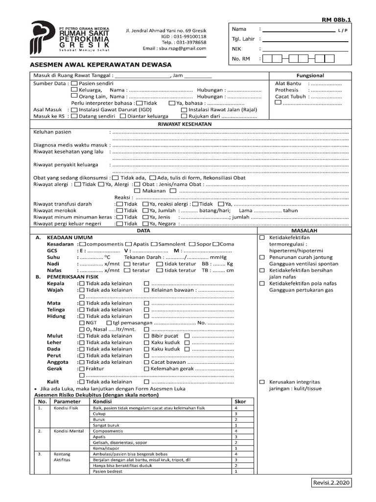 RM 08b.1-4 (ASESMEN AWAL KEPERAWATAN REV) | PDF