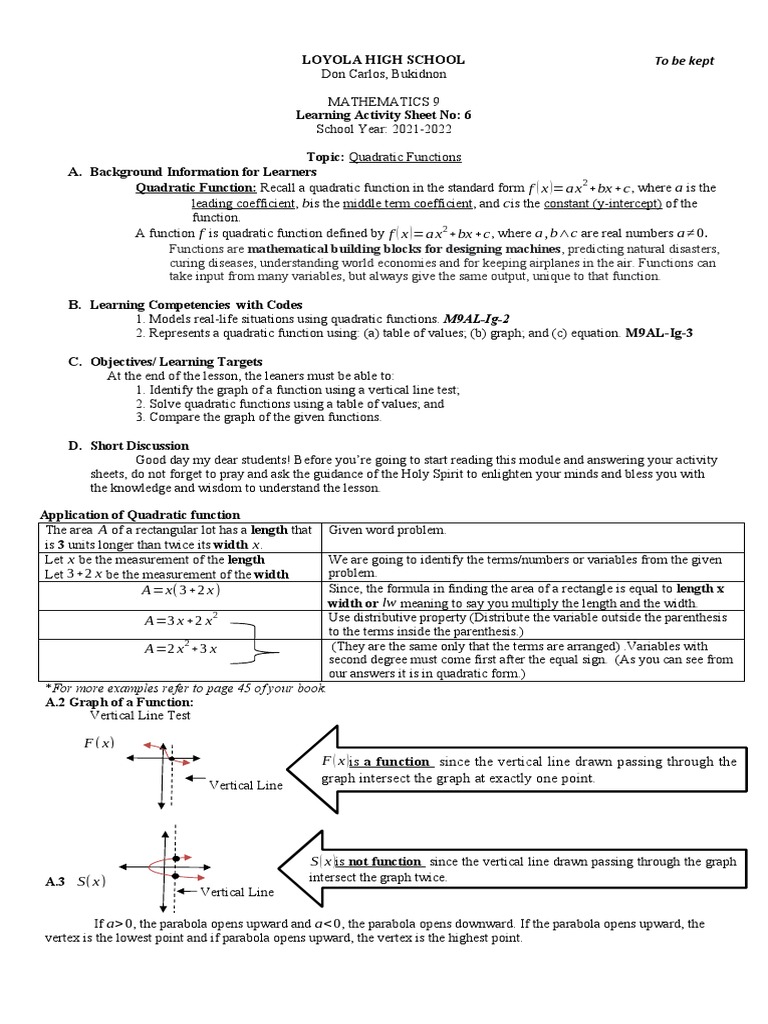 Las 6 7 Pdf Function Mathematics Mathematics