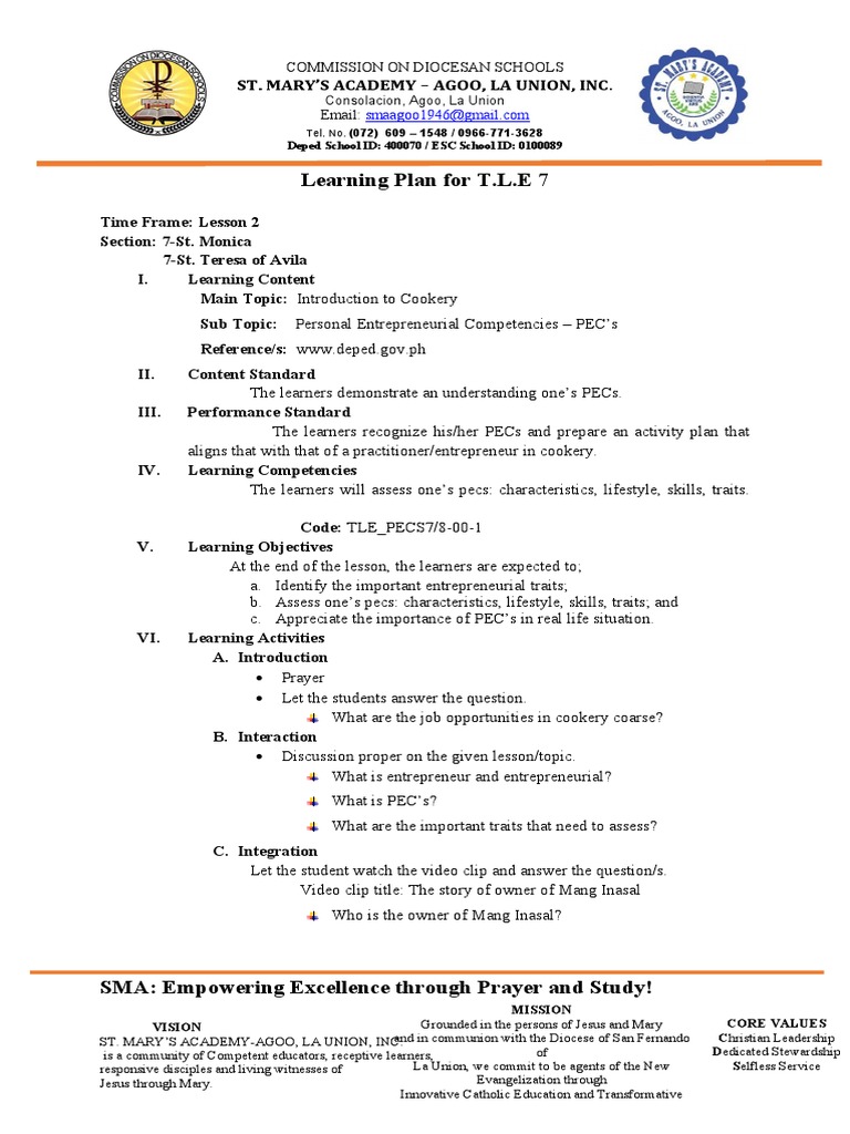 Tle 7 LP Lesson 2 Part 1 Q1 | PDF | Mary, Mother Of Jesus | Disciple (Christianity)
