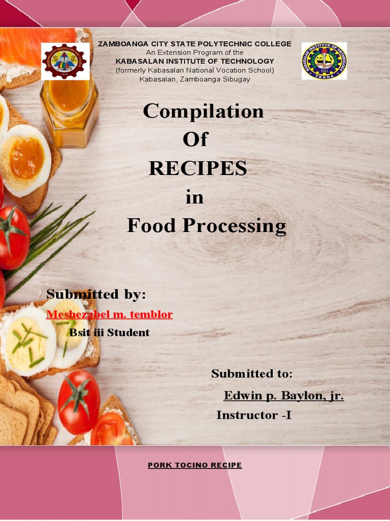 Food Processing Recipes | PDF | Kitchen Utensil | Spoon