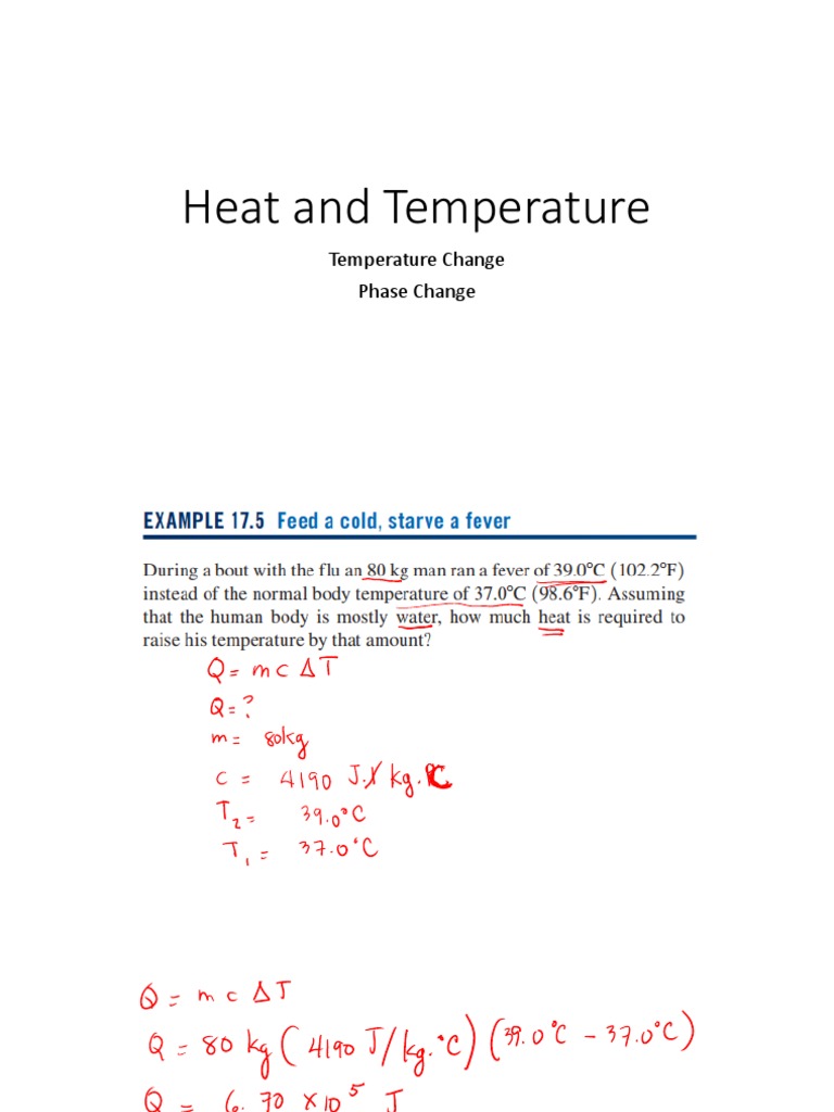 Heat and Temperature Problem Solving Temperature Change and Phase ...
