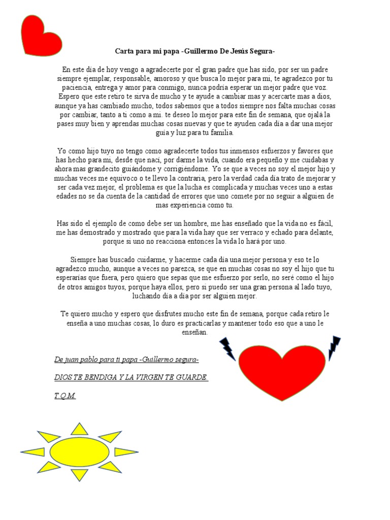 Carta para Mi Papa 1 | PDF