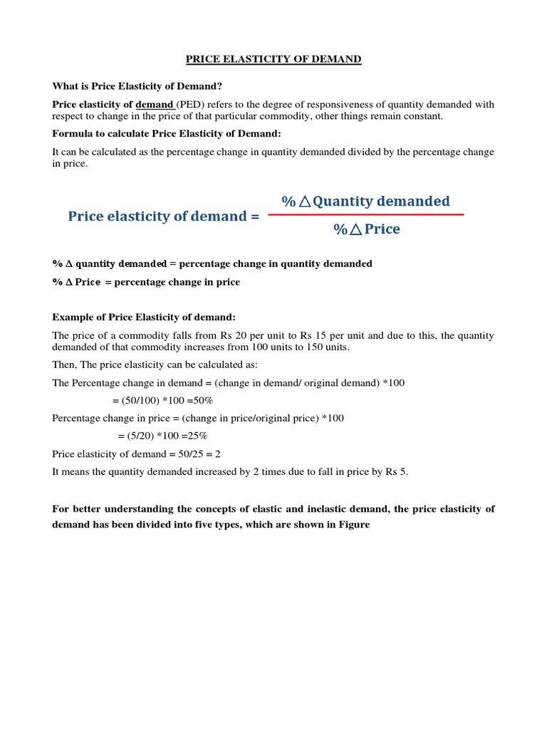 Understanding Price Elasticity of Demand | PDF