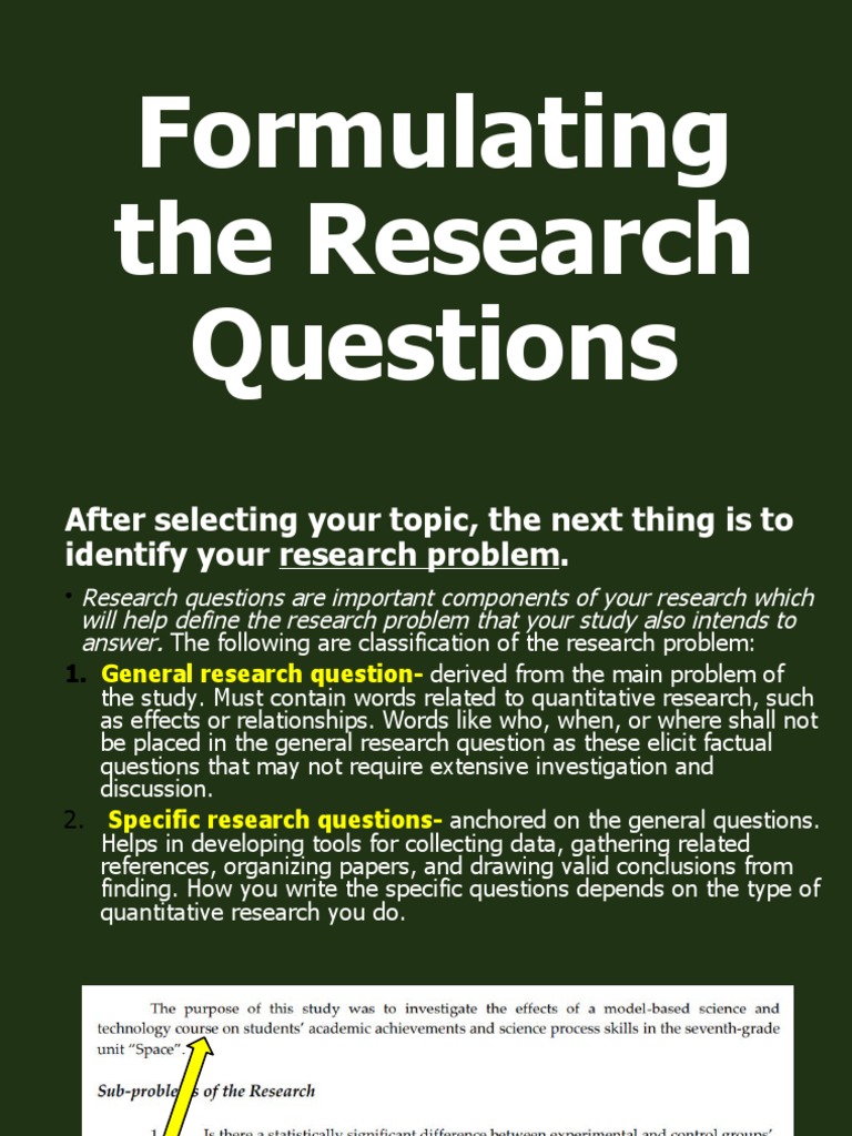 Research Questions | PDF | Quantitative Research | Science