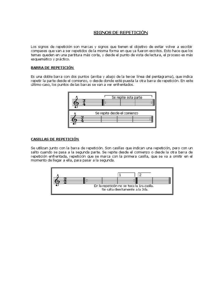Signos de Repetición Musical | PDF