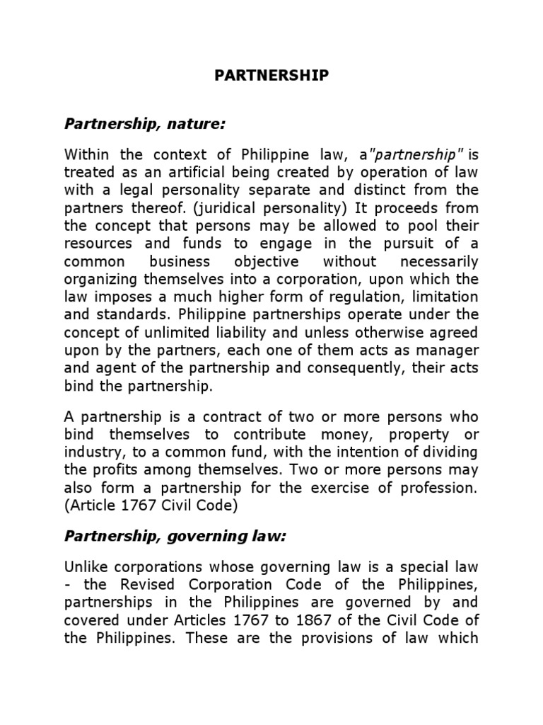 Partnership | PDF | Partnership | Legal Liability
