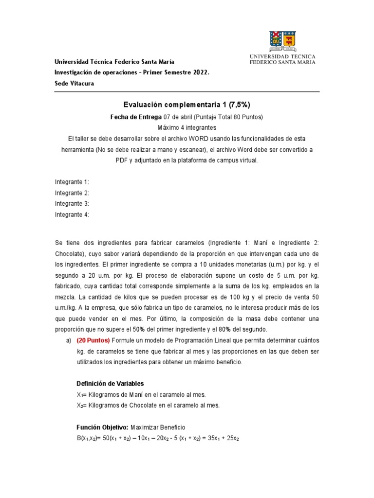 Pauta Ec1 | PDF | Kilogramo