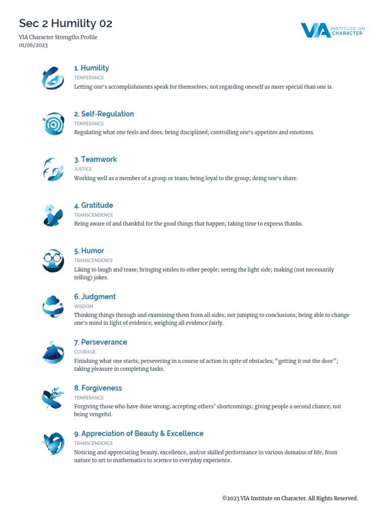 Character Strength | PDF | Courage | Wisdom