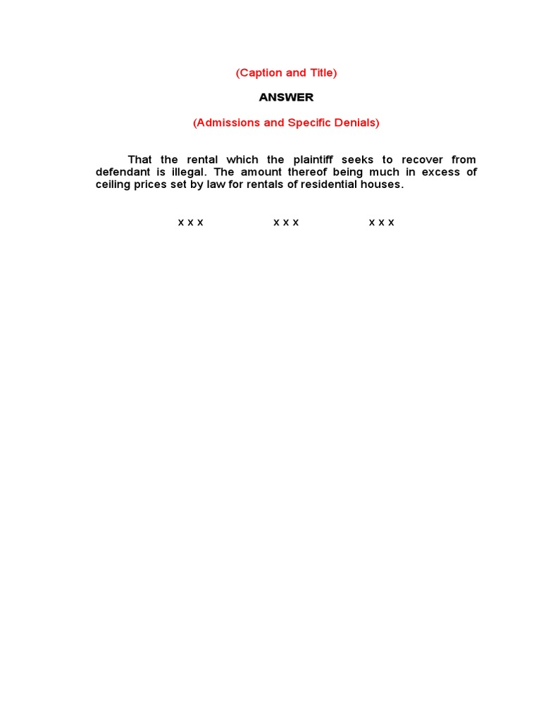 Affirmative Defense Based On Illegality | PDF | Home & Garden ...