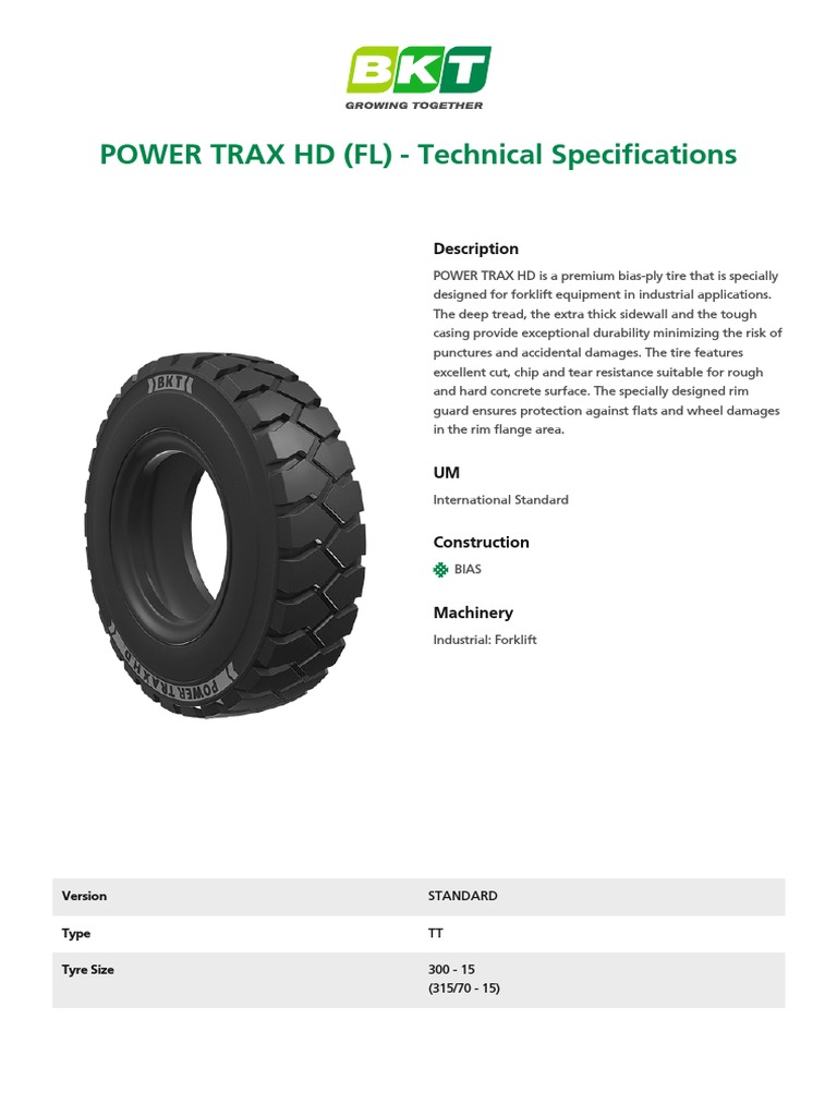 Power-Trax-Hd BKT 300-15 | PDF | Tire | Vehicles