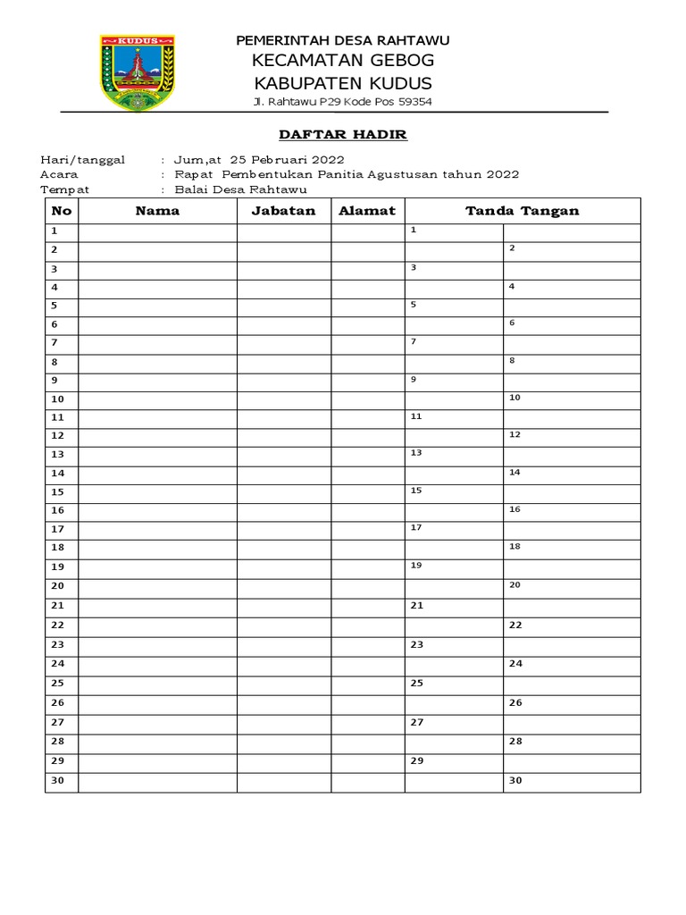 Daftar Hadir | PDF