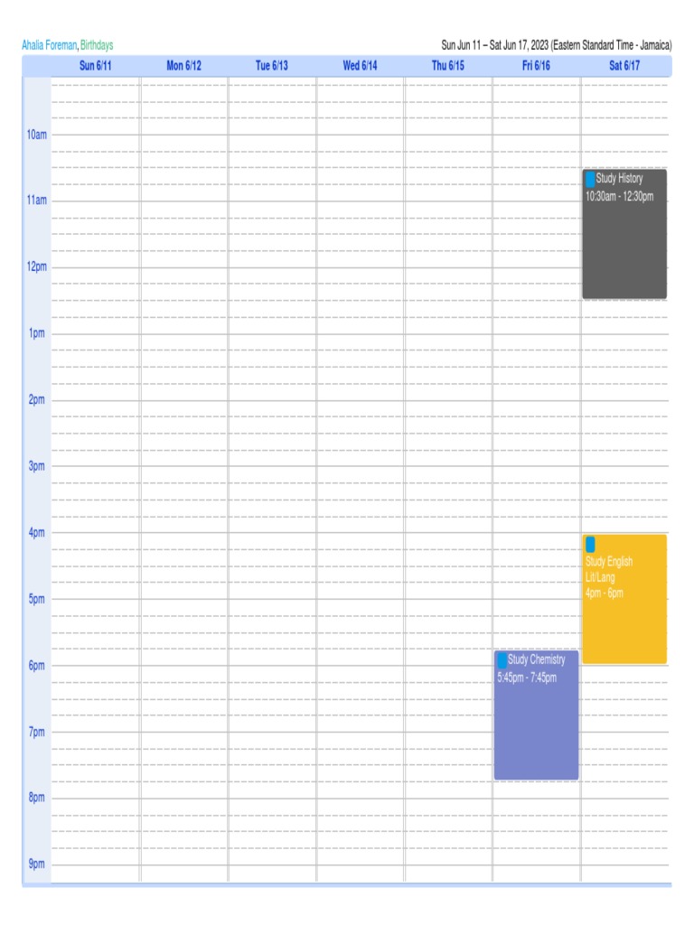 Study Schedule | PDF
