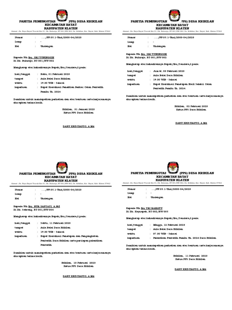 MASTER UNDANGAN PPS - Manual | PDF