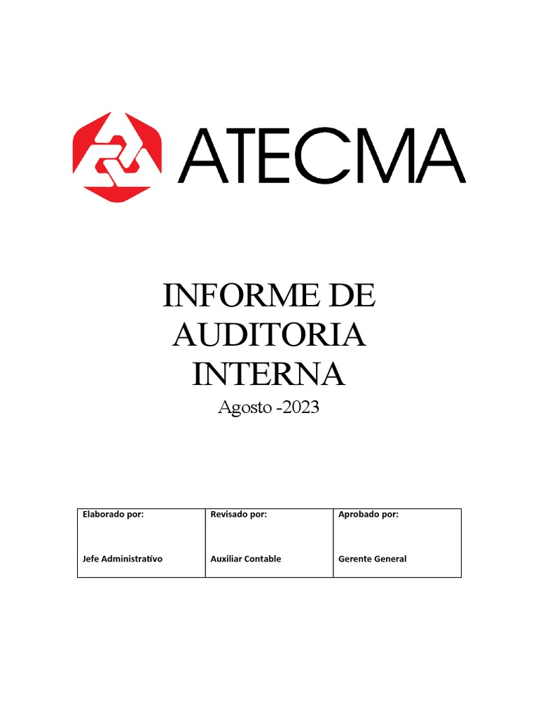 Informe de Auditoría Interna | PDF | Auditoría | Contralor