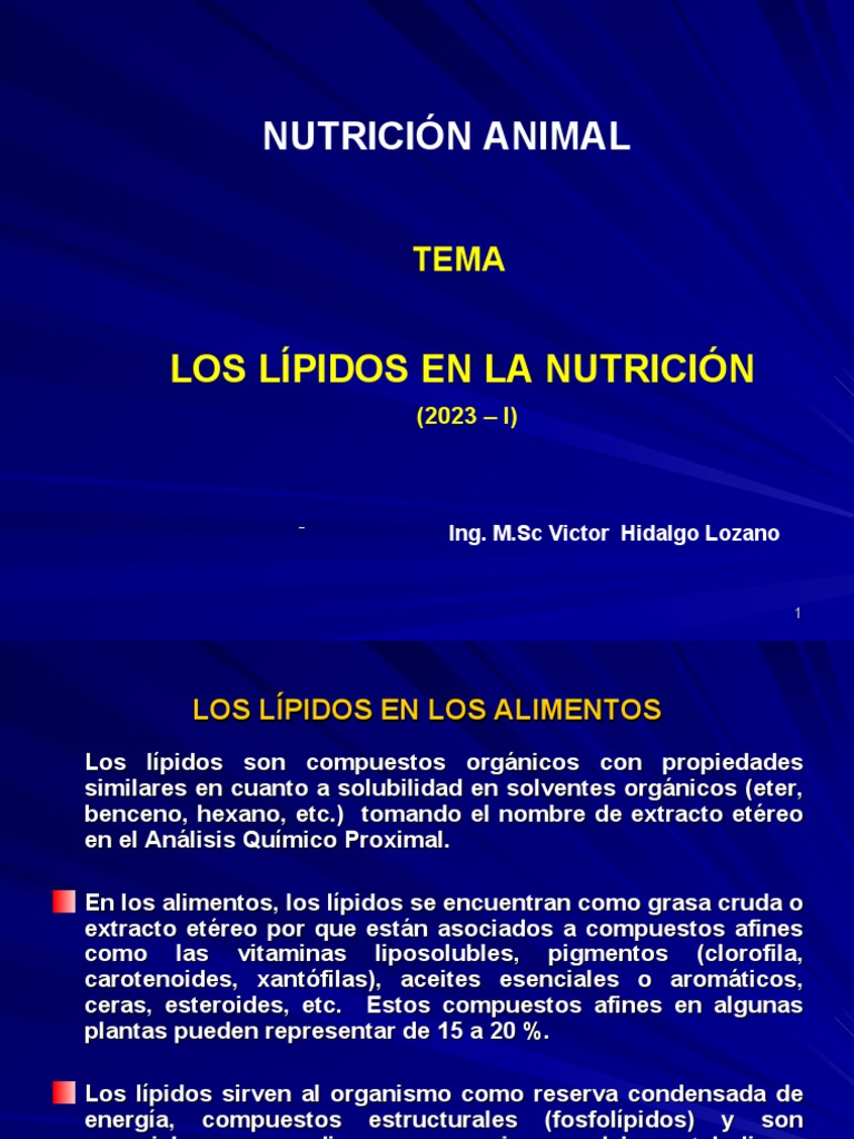 Lípidos en la Nutrición Animal | PDF | Lípido | Lipoproteína