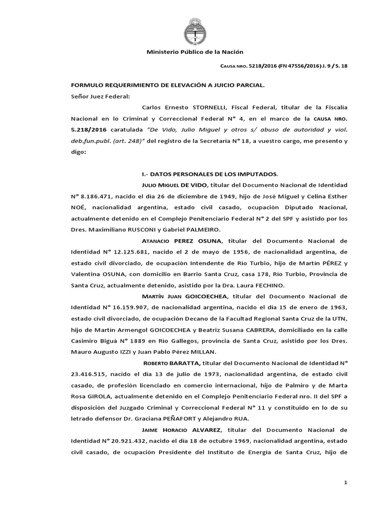 Requerimiento de Elevación A Juicio | PDF