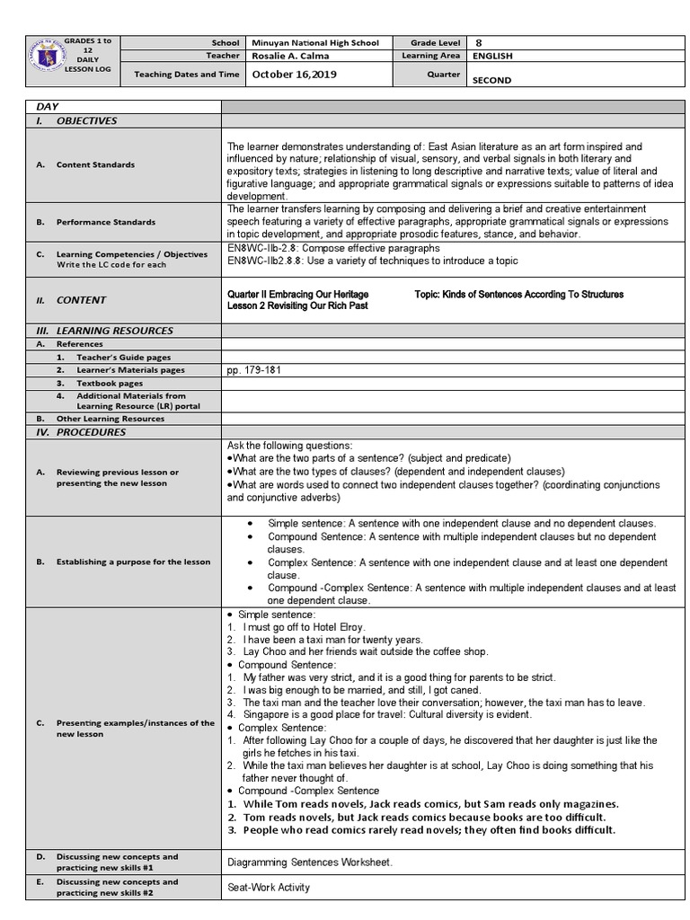 Kind of Sentence According To Structure DLL | PDF | Clause | Sentence ...