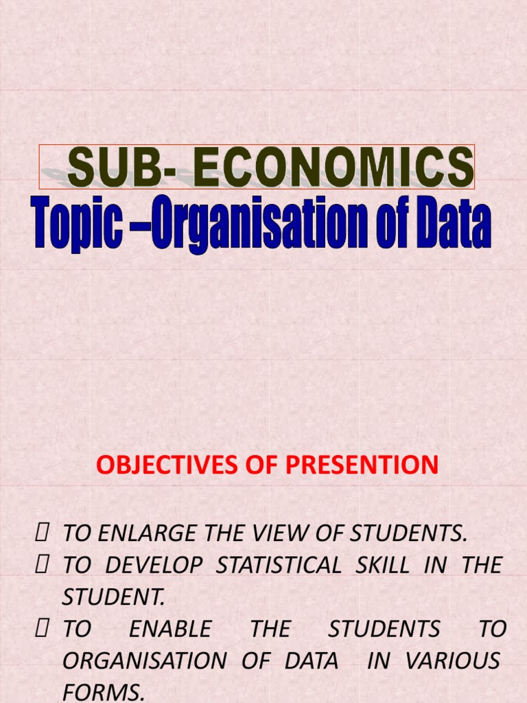 CHAPTER 3 PPT Ornanisation_of_data class 11 | PDF | Probability ...