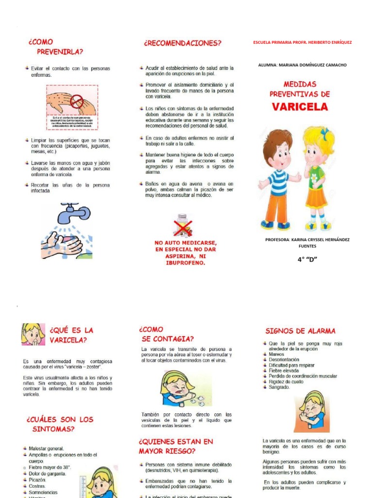 Tríptico Varicela | PDF