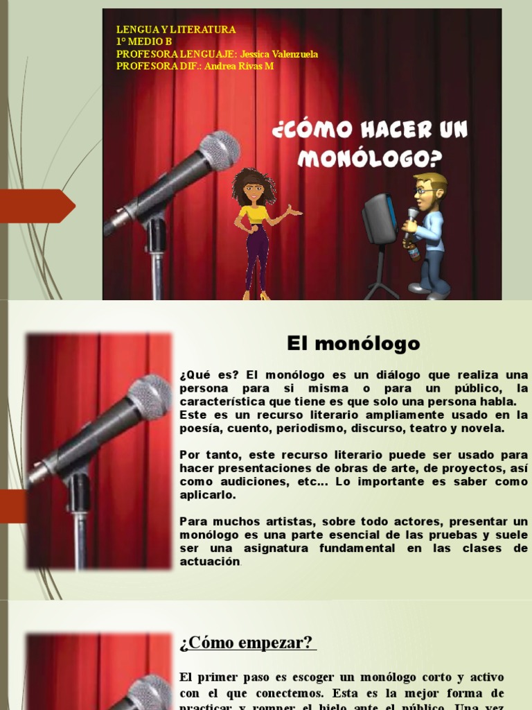 Apoyo Monologo 1° Medio B | PDF | Monólogo