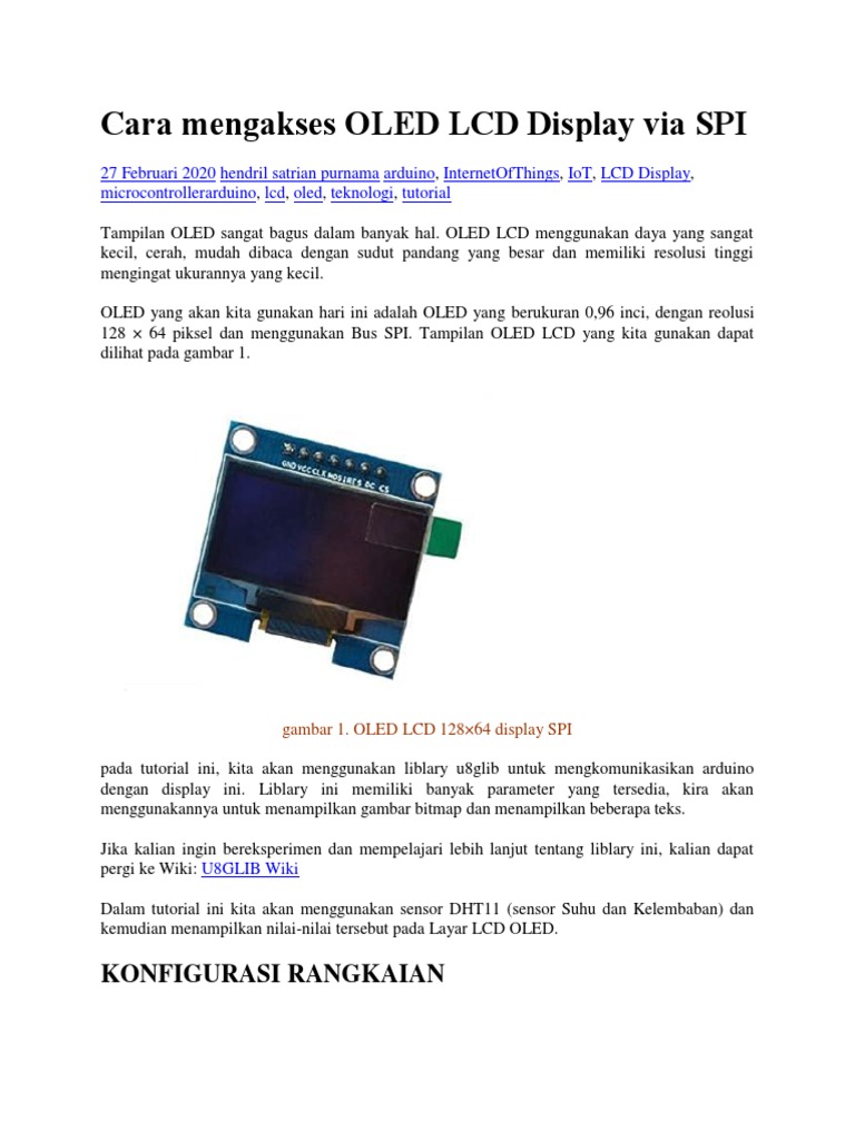 Cara Mengakses OLED LCD Display Via | PDF