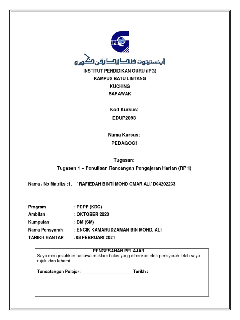 Edup2093 Pedagogi Tugasan 1 | PDF