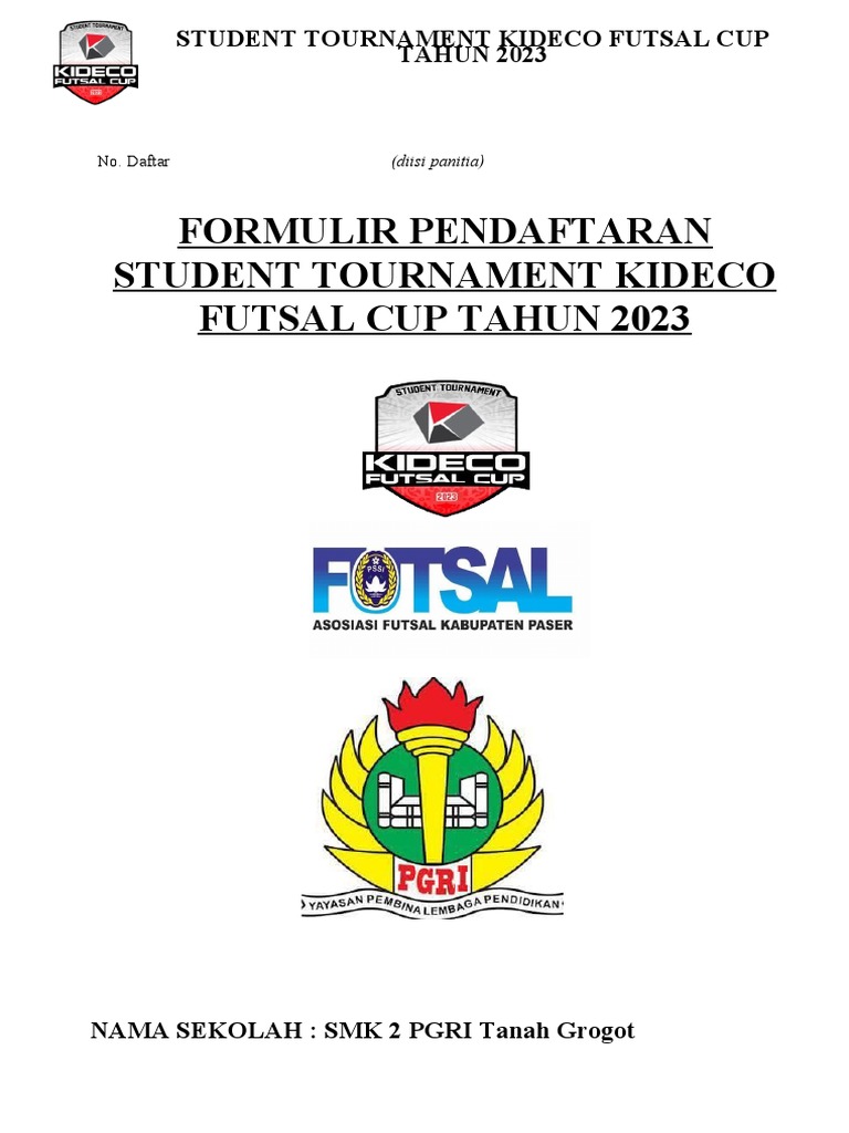 Formulir pendaftaran kidceo futsal 2023. (2) | PDF