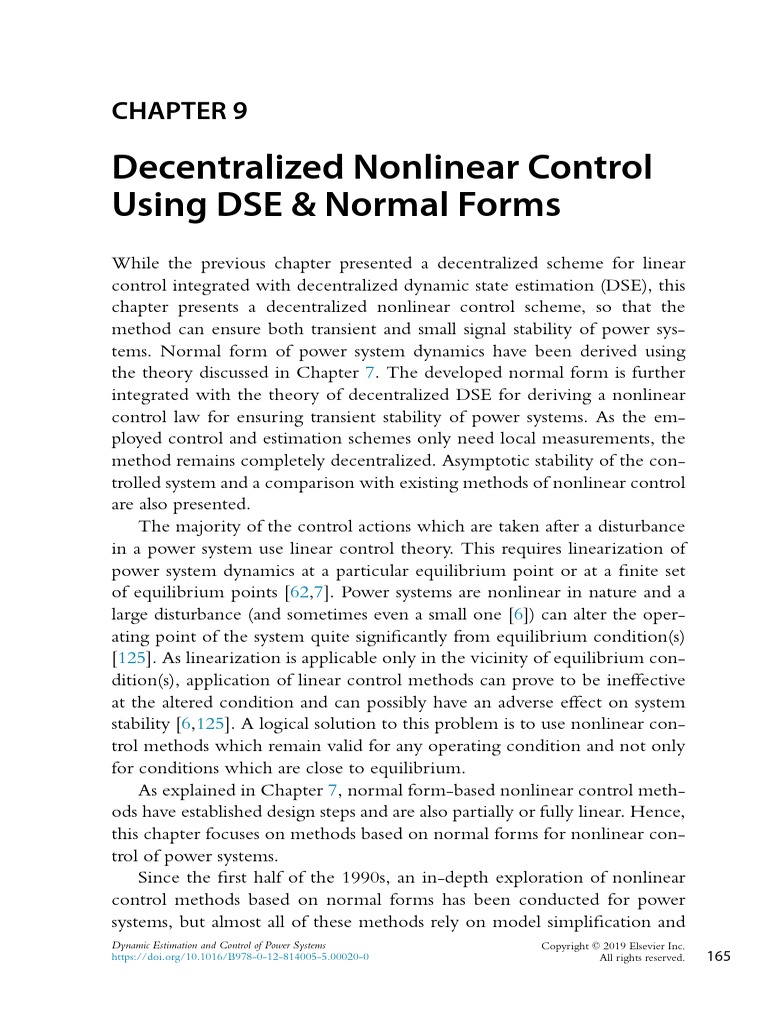 Dynamic Estimation and Control of Power Systems-194-220 | PDF ...