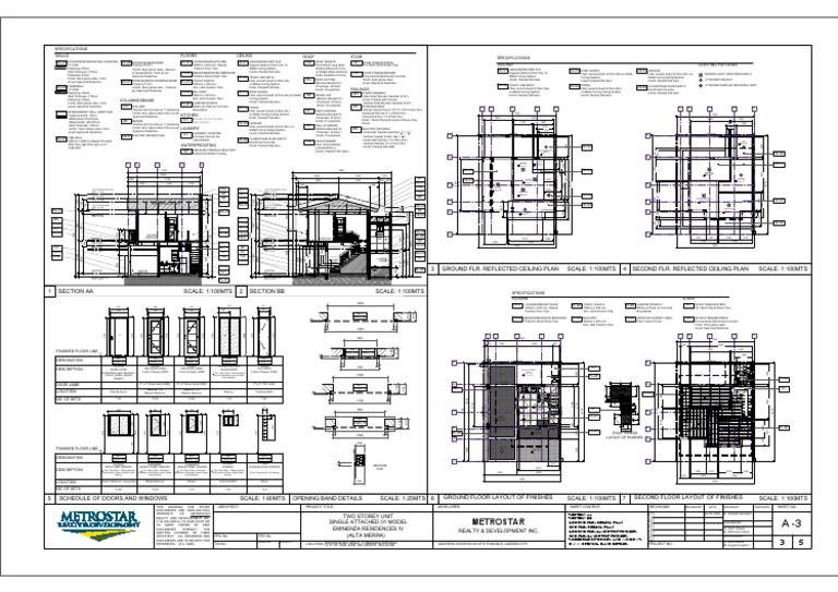 A3-Sections, D - W Schedule, Floor - Ceiling Finishes | PDF